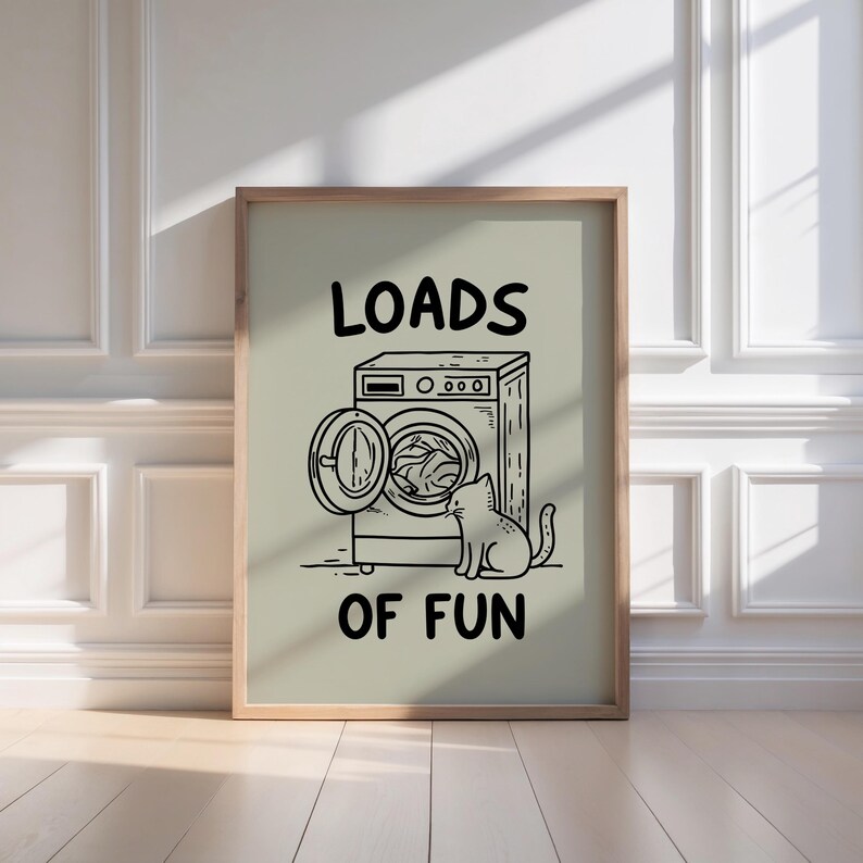 Loads of Fun Poster - Funny Laundry Print - Laundry Room Decor - Cute ...