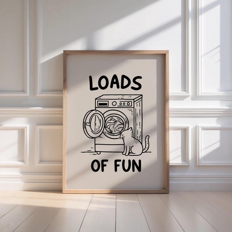 Loads of Fun Poster - Funny Laundry Print - Laundry Room Decor - Cute ...