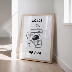 Loads of Fun Poster Funny Laundry Print Laundry Room Decor Cute Quote ...