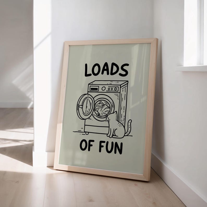 Loads of Fun Poster - Funny Laundry Print - Laundry Room Decor - Cute ...