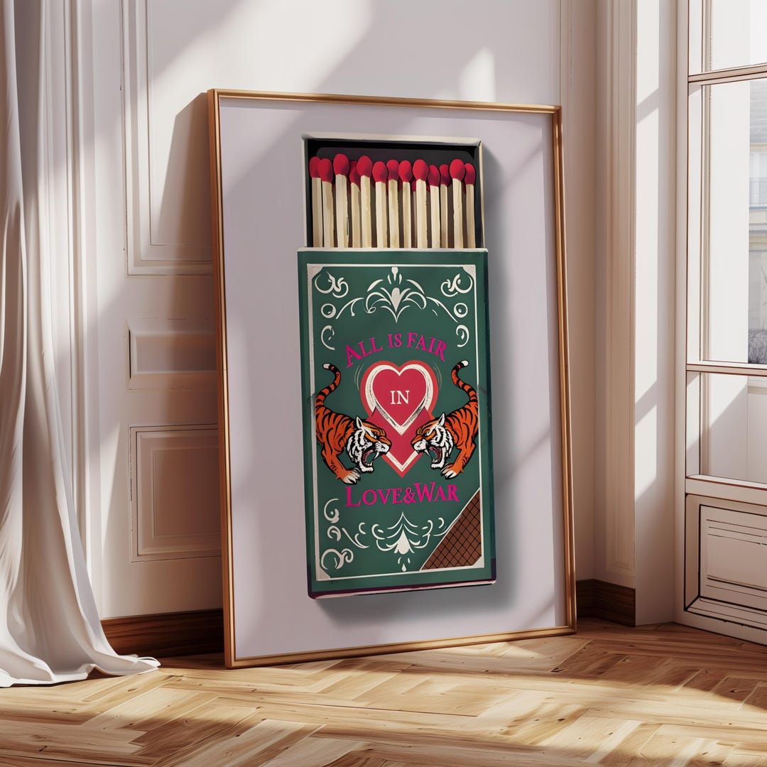 Vintage Matchbox Print, Trendy Matches Poster, Retro Matchbox Wall Art ...