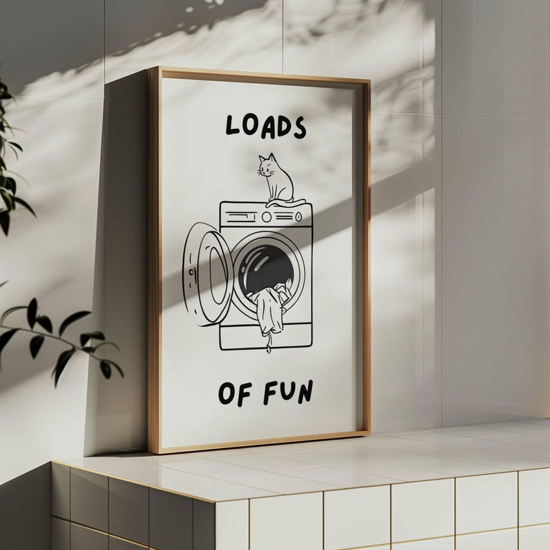 Loads of Fun Poster Funny Laundry Print Laundry Room Decor Cute Quote ...