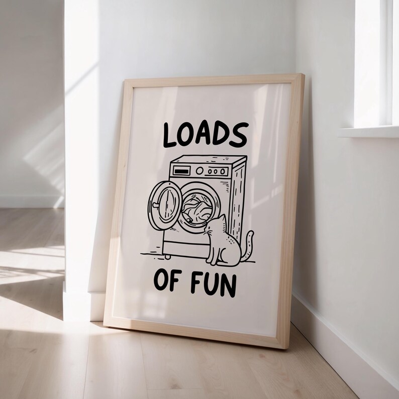 Loads of Fun Poster - Funny Laundry Print - Laundry Room Decor - Cute ...