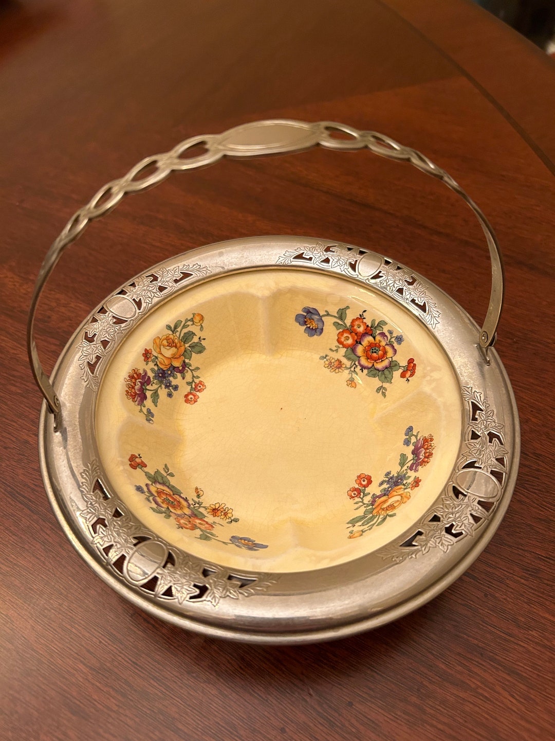 Vintage Farberware Golden Maize Bowl With Silver Handle and Rim. Made ...