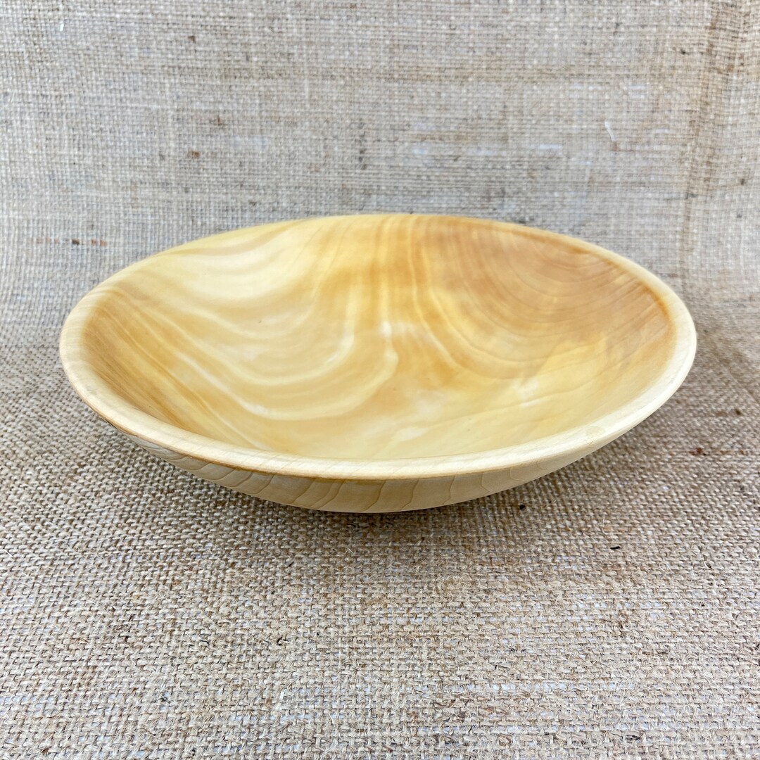 Hand Turned Soft Pine Wood Bowl - Etsy