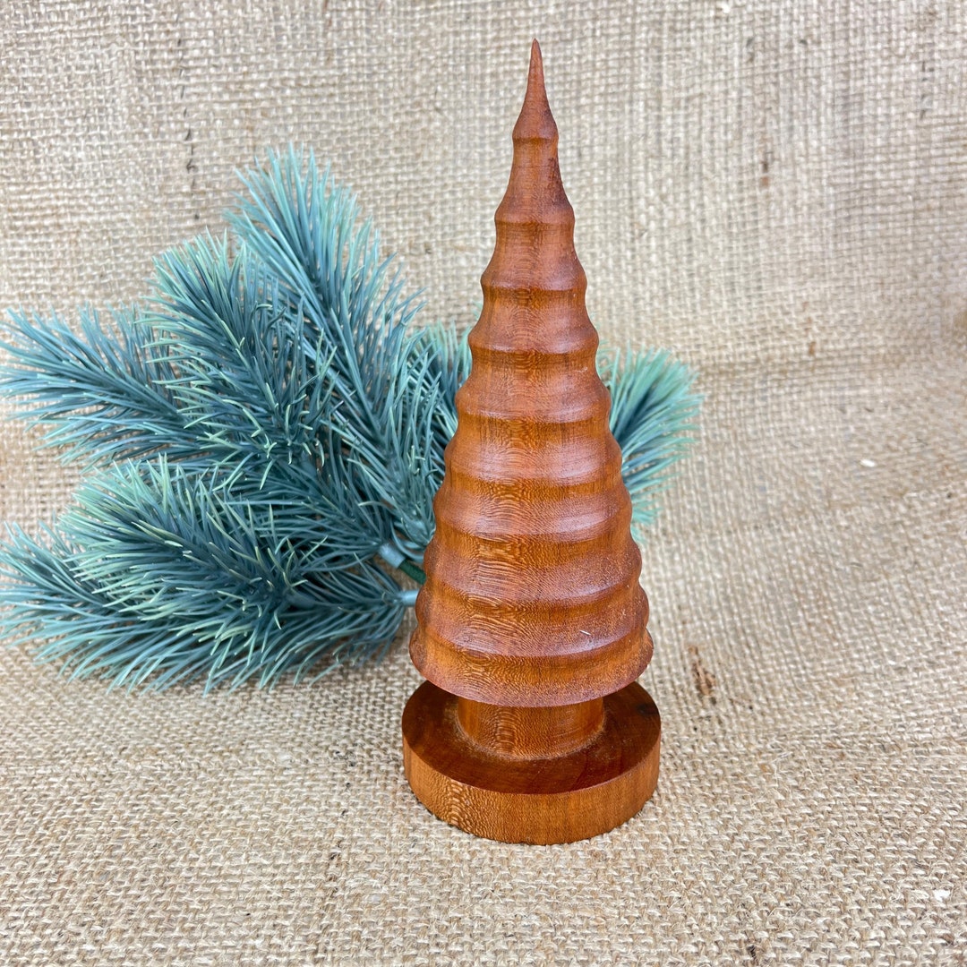6.75 Hand Turned Ribbed Cherry Wood Christmas Tree - Etsy