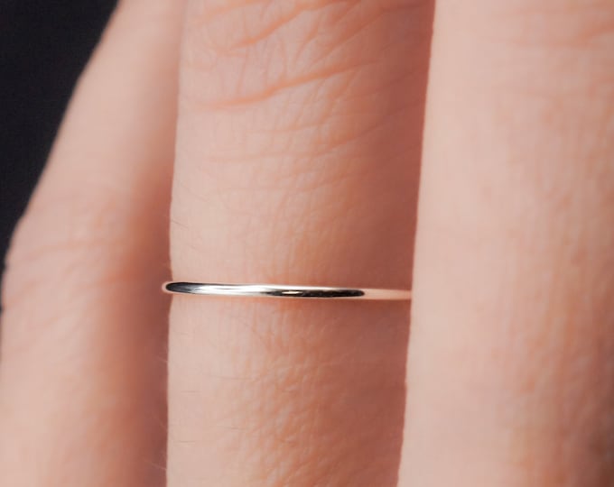 1 Super Skinny Stacking Ring, Knuckle Ring, Tiny Silver Ring, Stacking ...