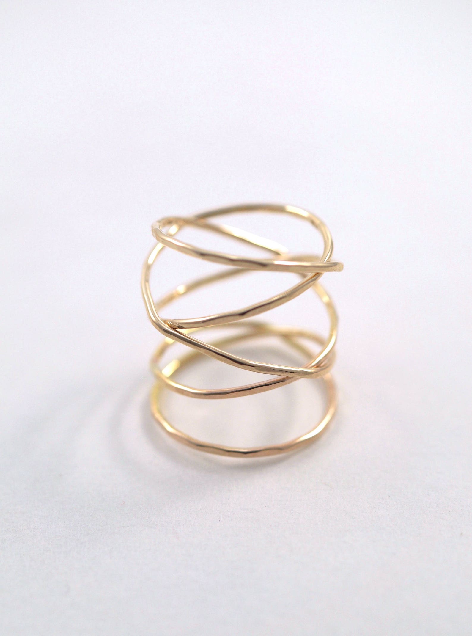 SOLID Gold Extra Large Wrap Ring 14k Gold Wraparound Ring - Etsy