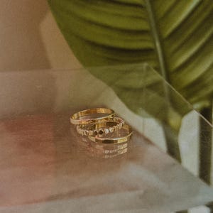 Mini Bead & Extra Thick Set of 3 | 14K Gold Fill | Set of Three Ring ...