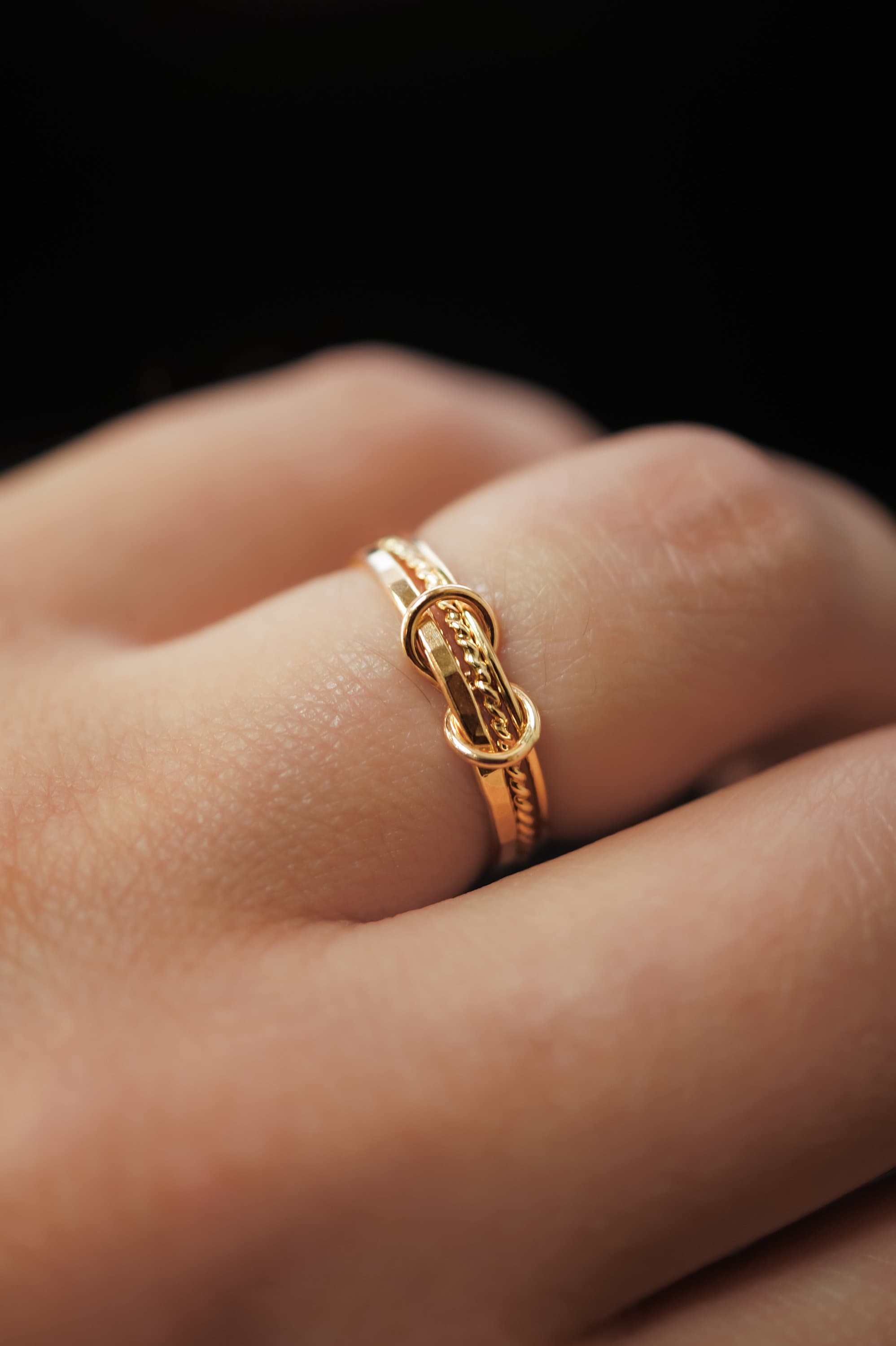 Duo Link Ring, Set of 3 Rings With 2 Links, 14K Gold Fill, Fidget ...