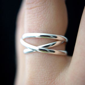 Infinity Spiral Ring, Sterling Silver, Wrap Ring, Wrapped Criss Cross ...