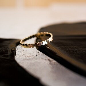 Bead Textured Ring Set of 6, 14K Gold Fill, Medium Thick, Textures ...