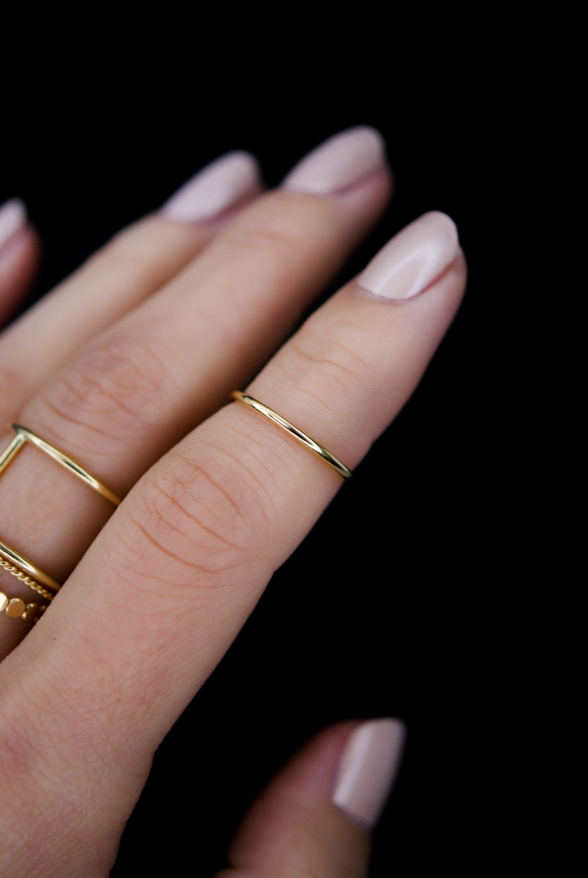 Midi Stacking Ring in Gold Fill, Ultra Thin, Medium Thick, Smooth ...