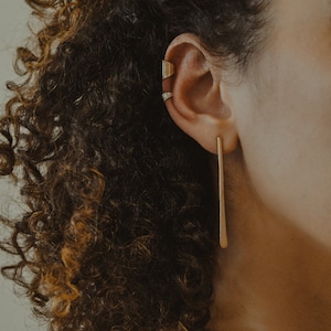 Shield Ear Cuff Earring in Sterling Silver, Hammered, Adjustable ...