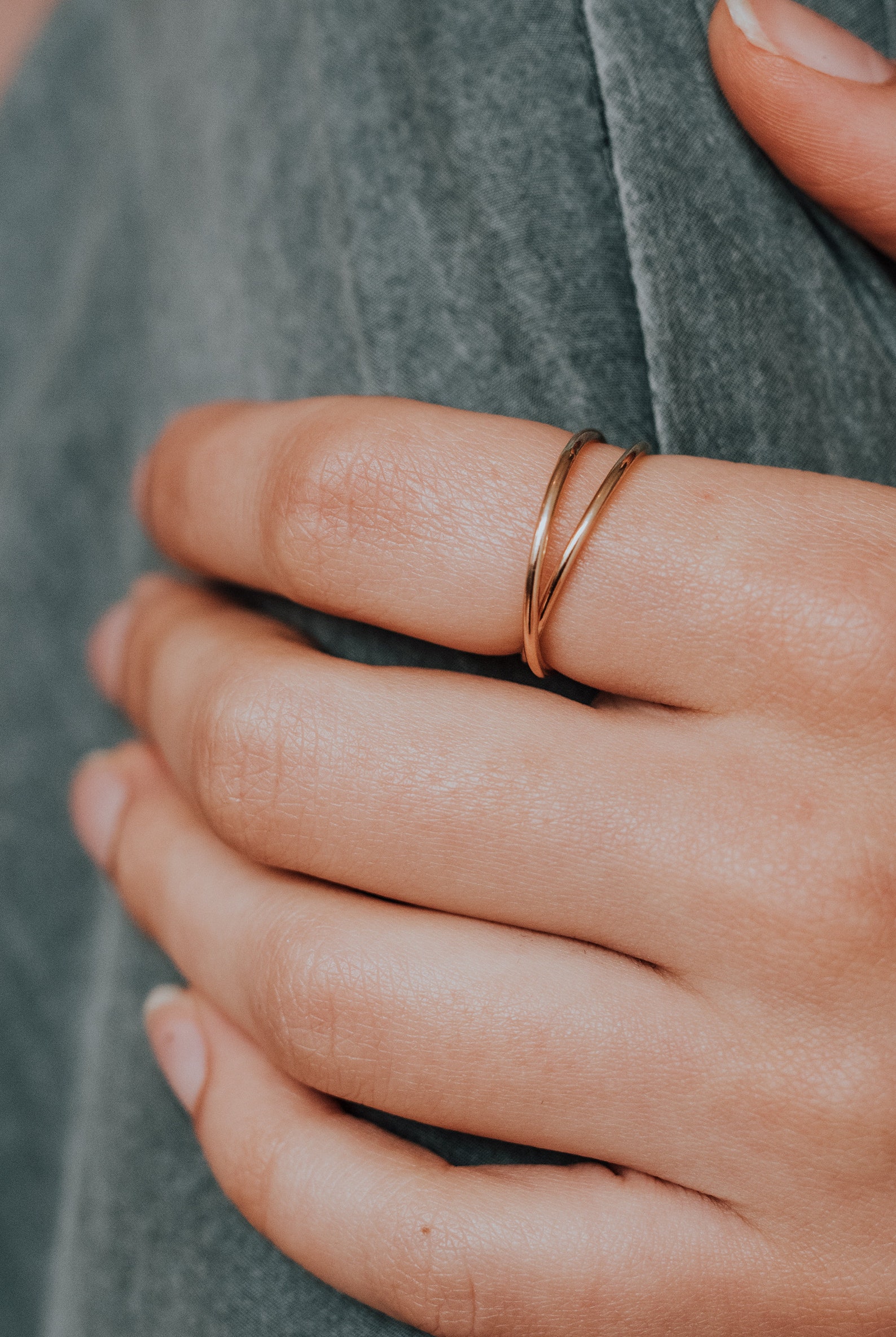 SOLID 14K Gold Interlocking Rings, Set of 2 Gold Interlocking Rings ...
