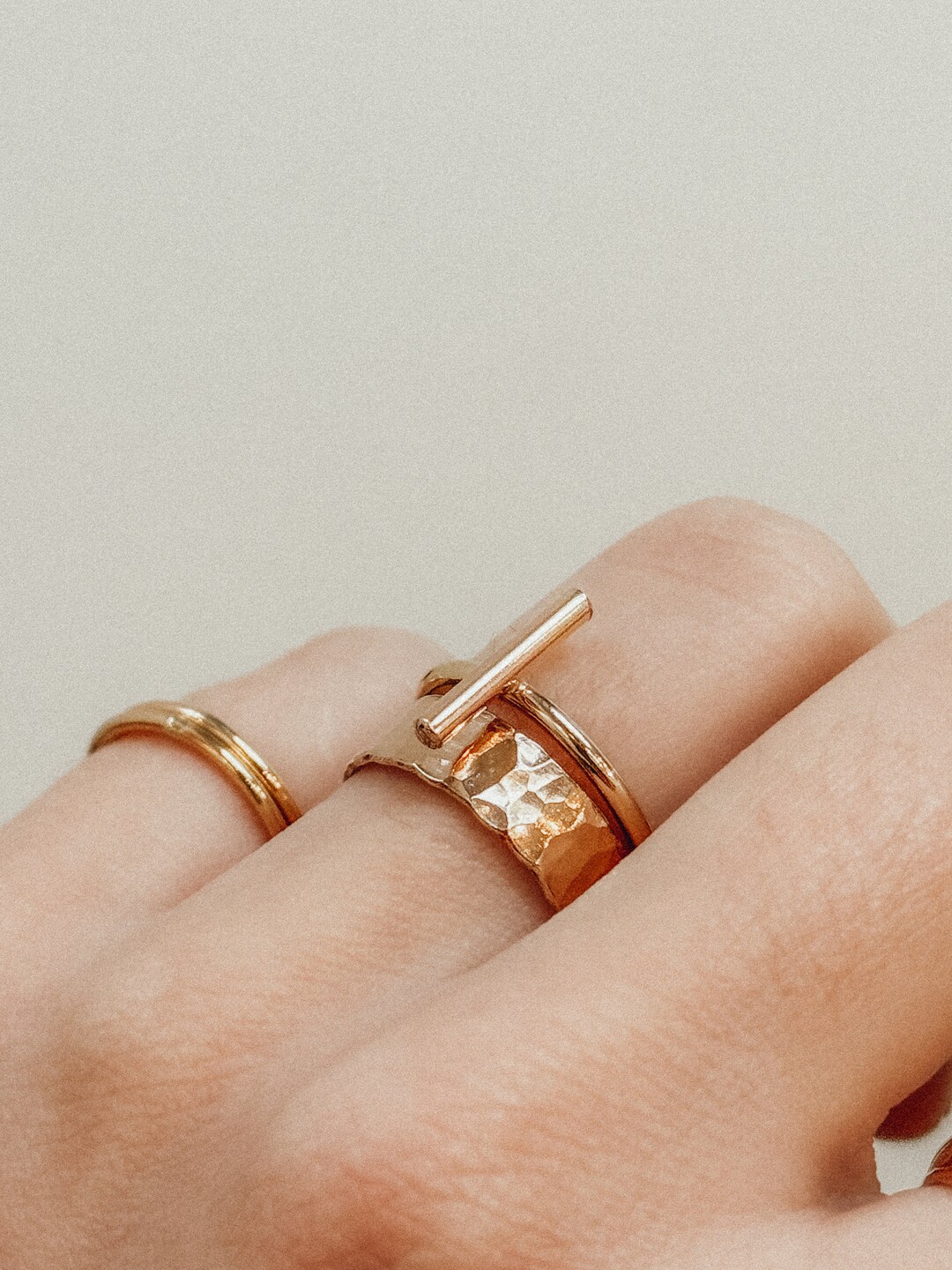 Essential Mini Bar Ring Set of 2 14K Gold Fill, Rose Gold, Sterling ...