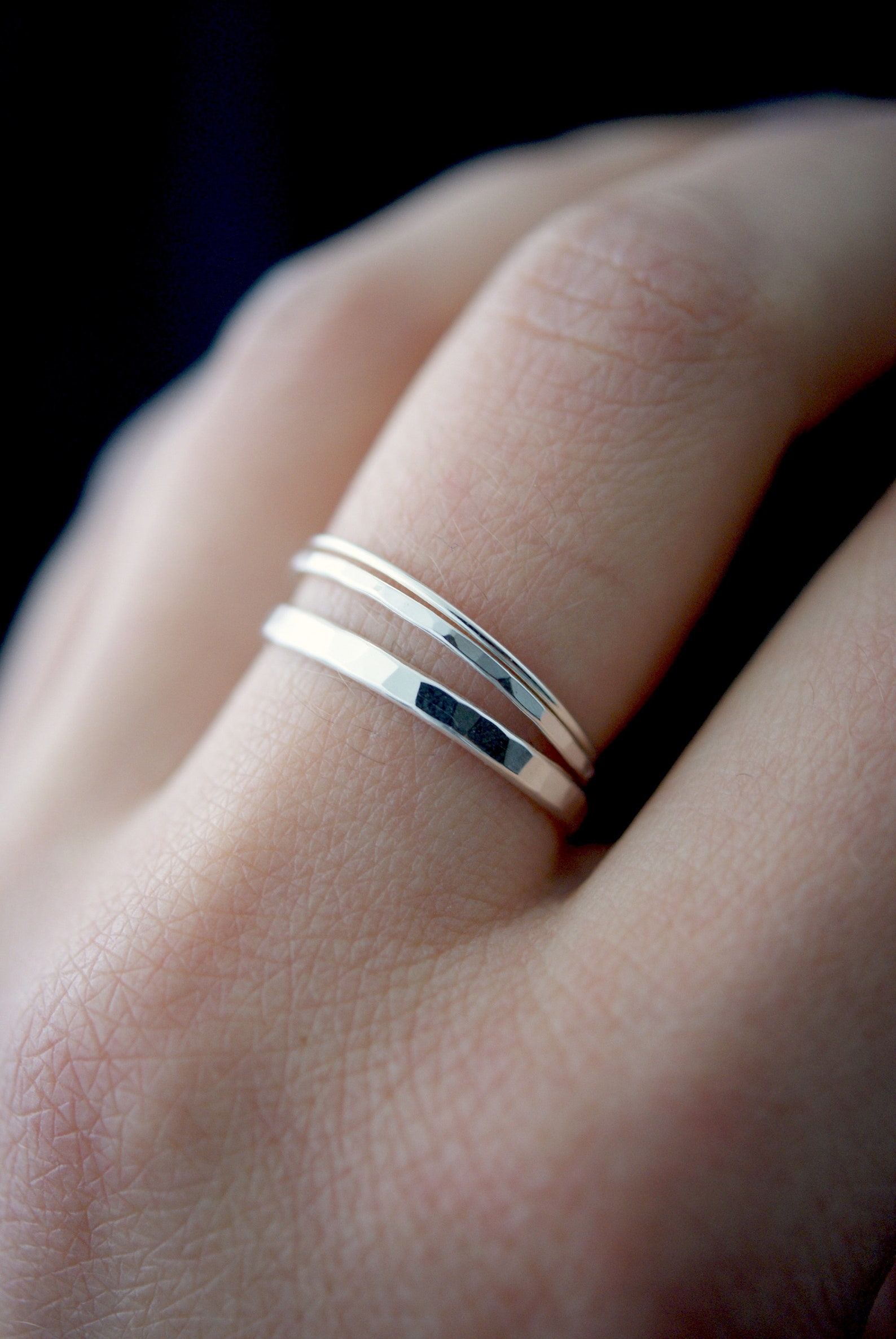 Basic Set of 3 Stacking Rings in Sterling Silver Stackable - Etsy