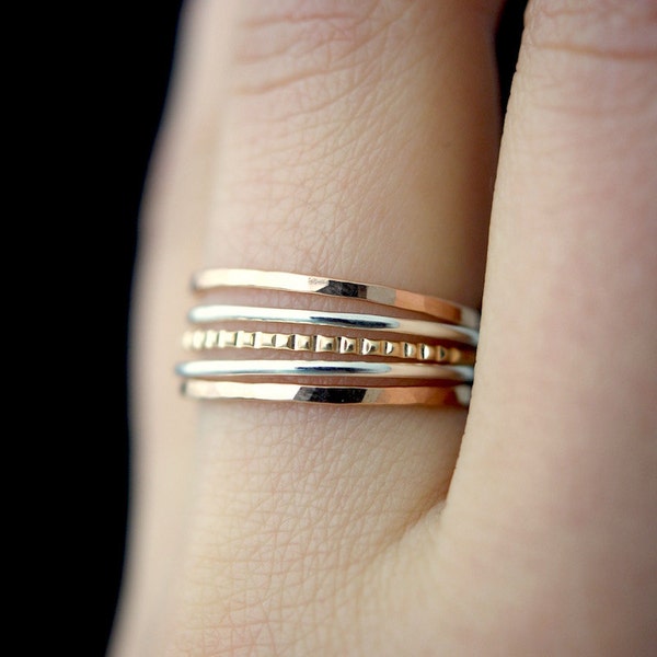 Mixed Metal Rings - Etsy