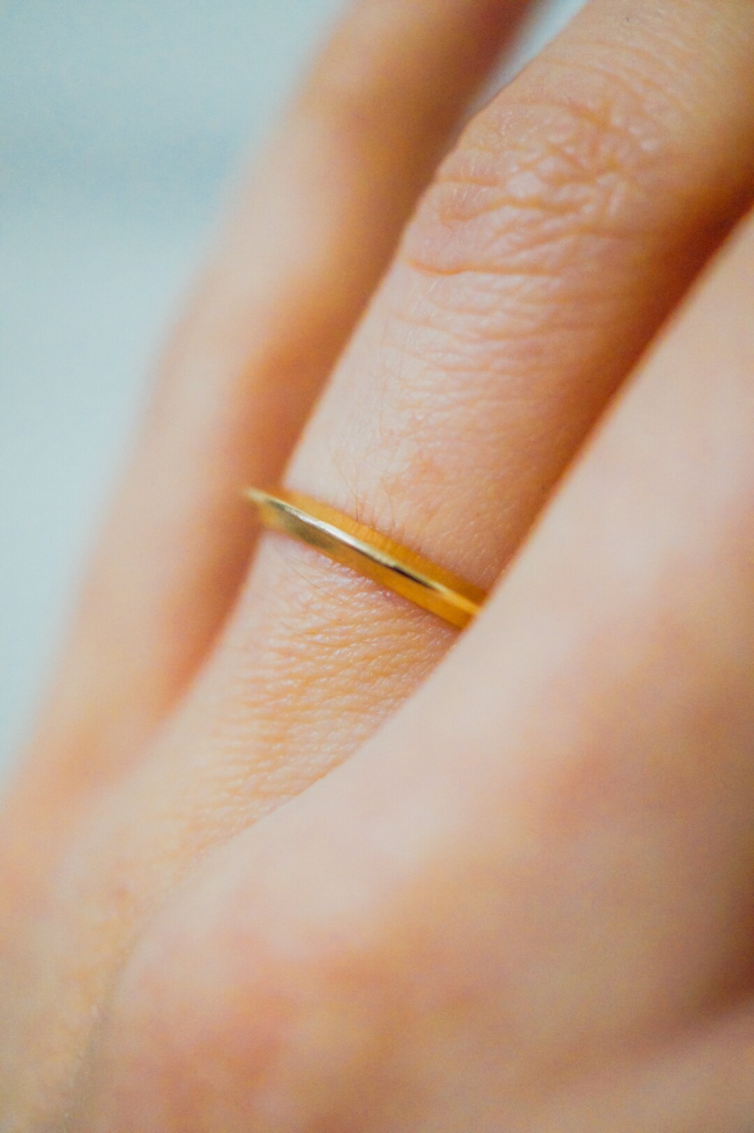 Thick Triangle Ring, Solid 14K Gold Band, Edgy Stacking Ring ...
