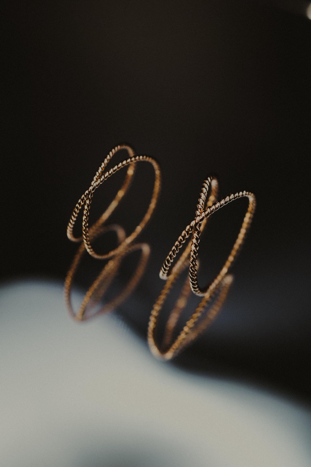 Anello Twist X in oro massiccio 14 carati, anello incrociato, anello a ...