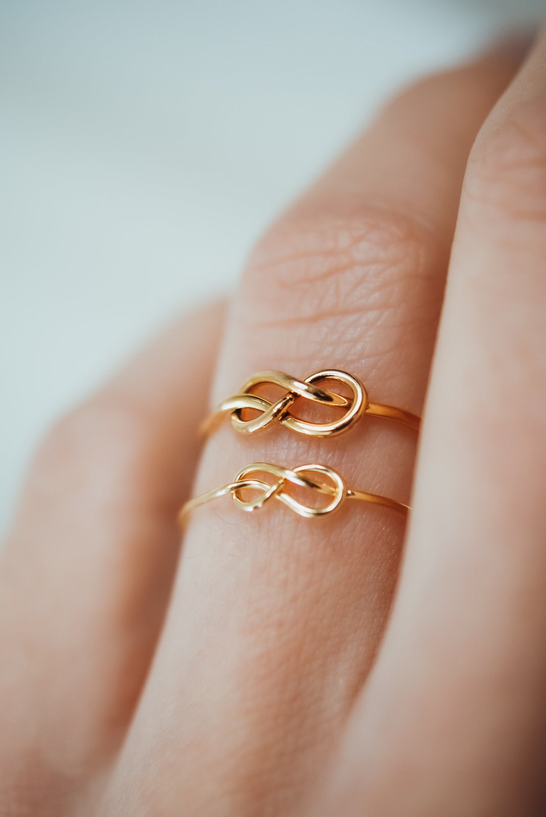 SOLID Infinity Knot Ring in 14K Yellow Gold, White or Rose Gold, Love ...