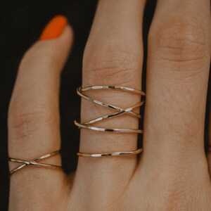 SOLID Gold Extra Large Wrap Ring, 14k Gold Wraparound Ring, Wrapped ...