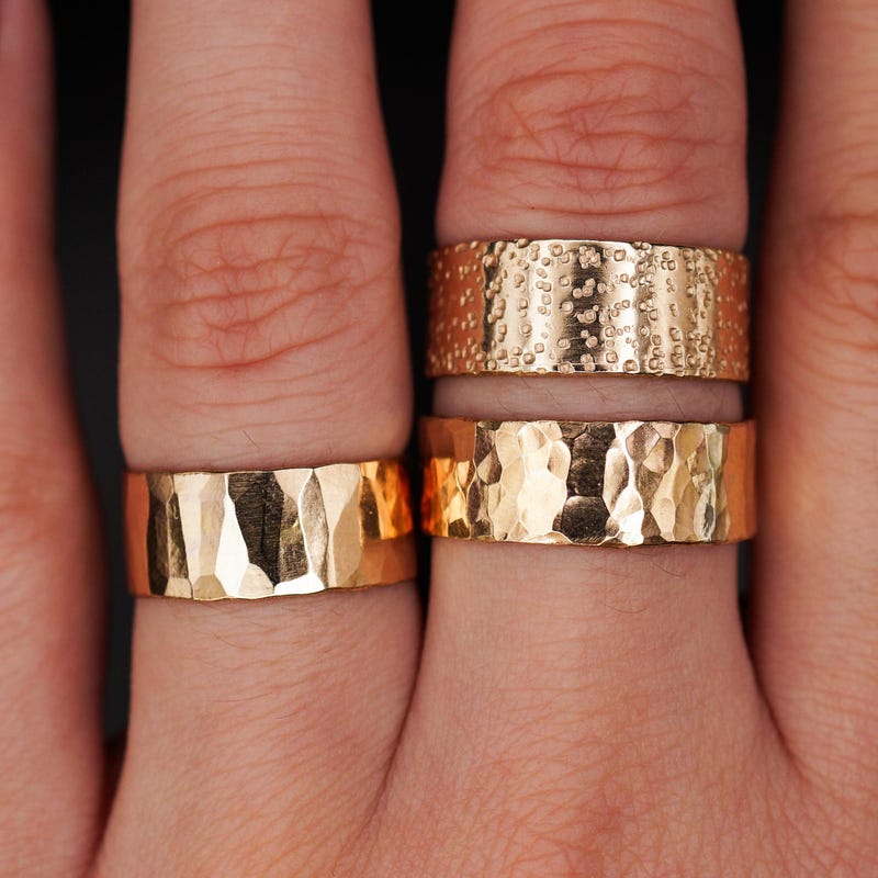 Hammered Gold Ring - Etsy