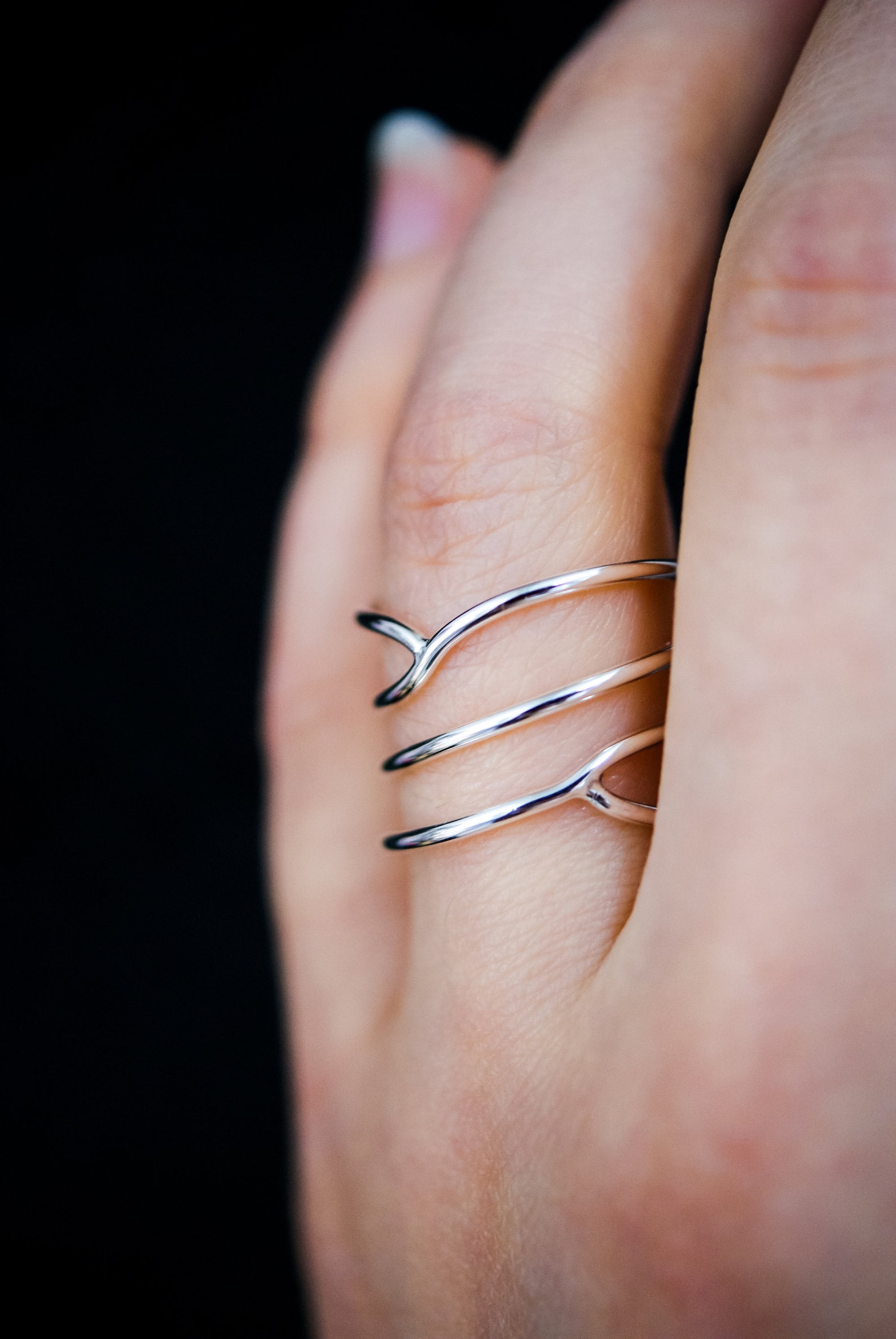 Curved Wraparound Ring in Sterling Silver Sterling Silver - Etsy