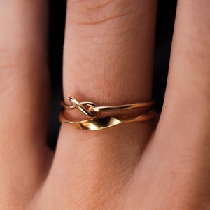 Mobius Knot Set of 2 Stacking Rings in 14K Gold Fill, Rose Gold or ...