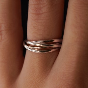 Thin Interlocking Set of 4 Rings Rose Gold, Gold Fill, or Silver ...