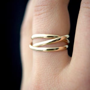Infinity Spiral Ring, 14K Gold Fill Stacking Ring, Wrapped Criss Cross ...