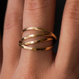Thin Interlocking Set of 4 Rings Rose Gold, Gold Fill, or Silver ...