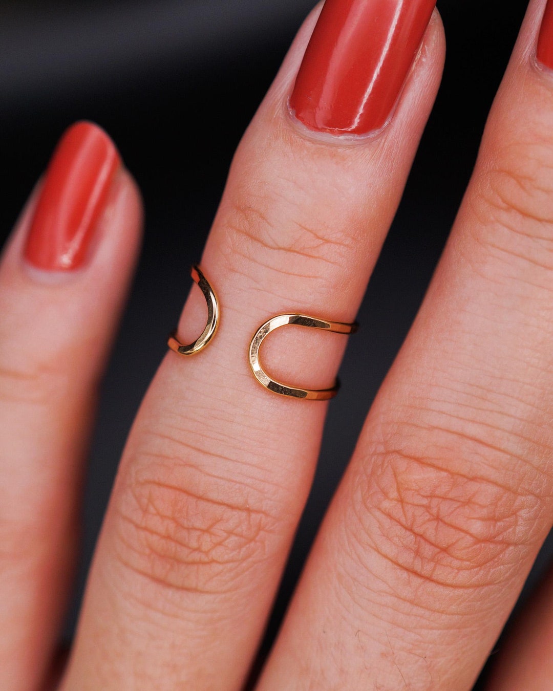 Stadium Cuff Ring | 14K Gold Fill, Rose, Sterling Silver | Open ...