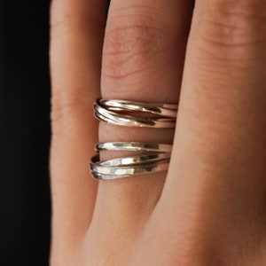 Thin Interlocking Set of 4 Rings Rose Gold, Gold Fill, or Silver ...