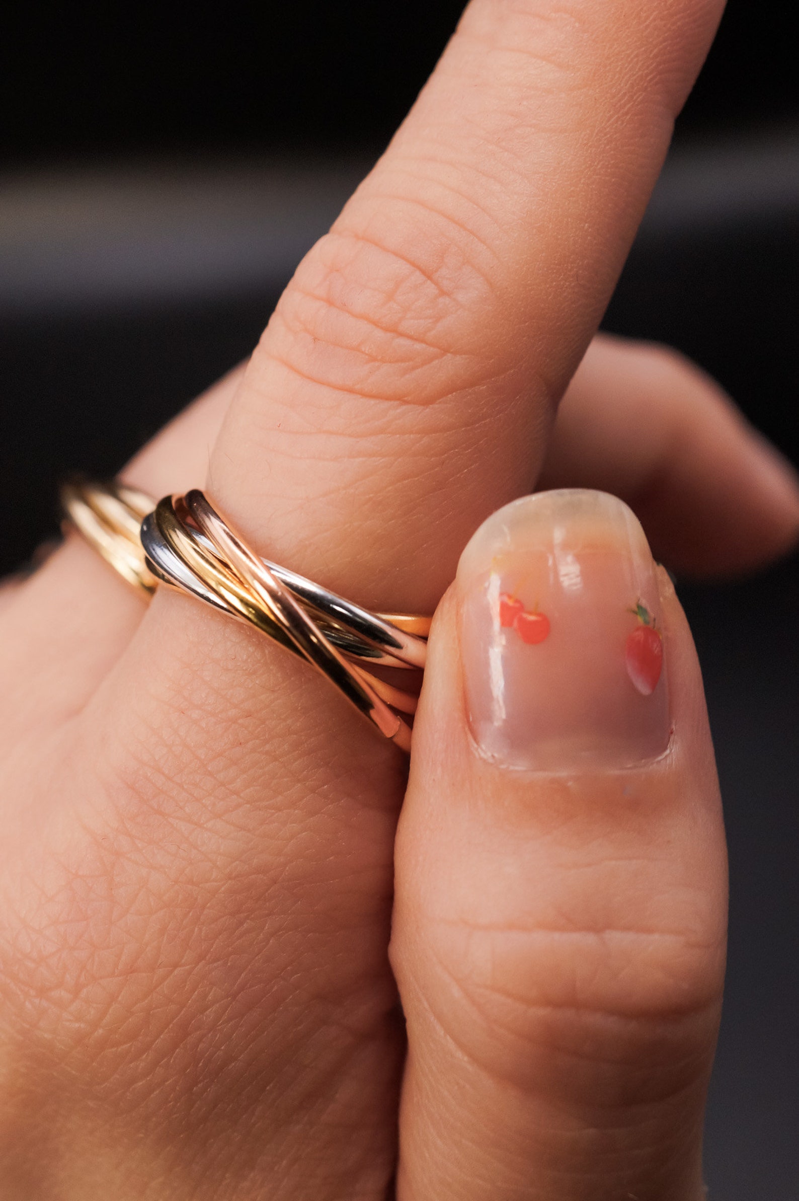 Thin Interlocking Rings, Set of 5 in Mixed Metal, Rose Gold, Gold ...