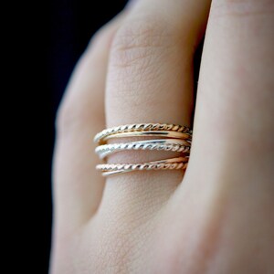 Twist Interlocking Rings in Sterling Silver Set of 2 Silver - Etsy