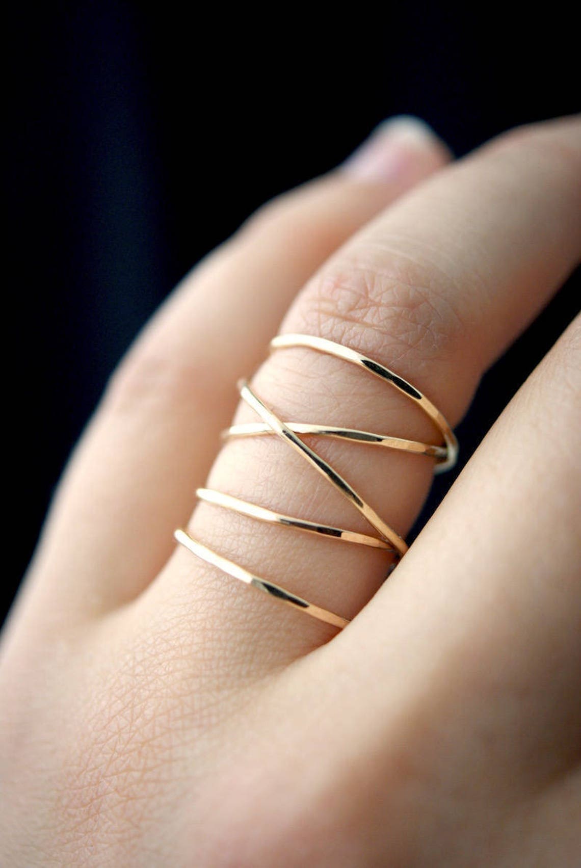 SOLID Gold Extra Large Wrap Ring 14k Gold Wraparound Ring - Etsy