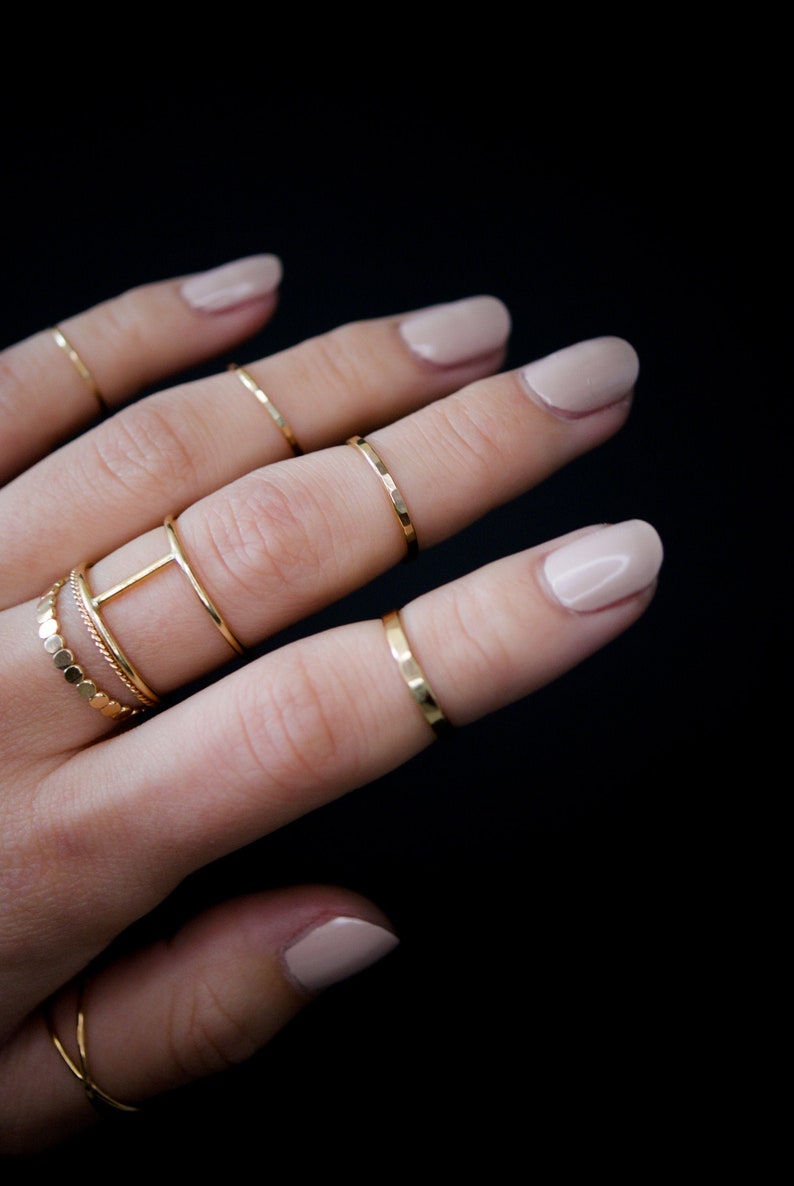 Midi Stacking Ring in Gold Fill, Ultra Thin, Medium Thick, Smooth ...