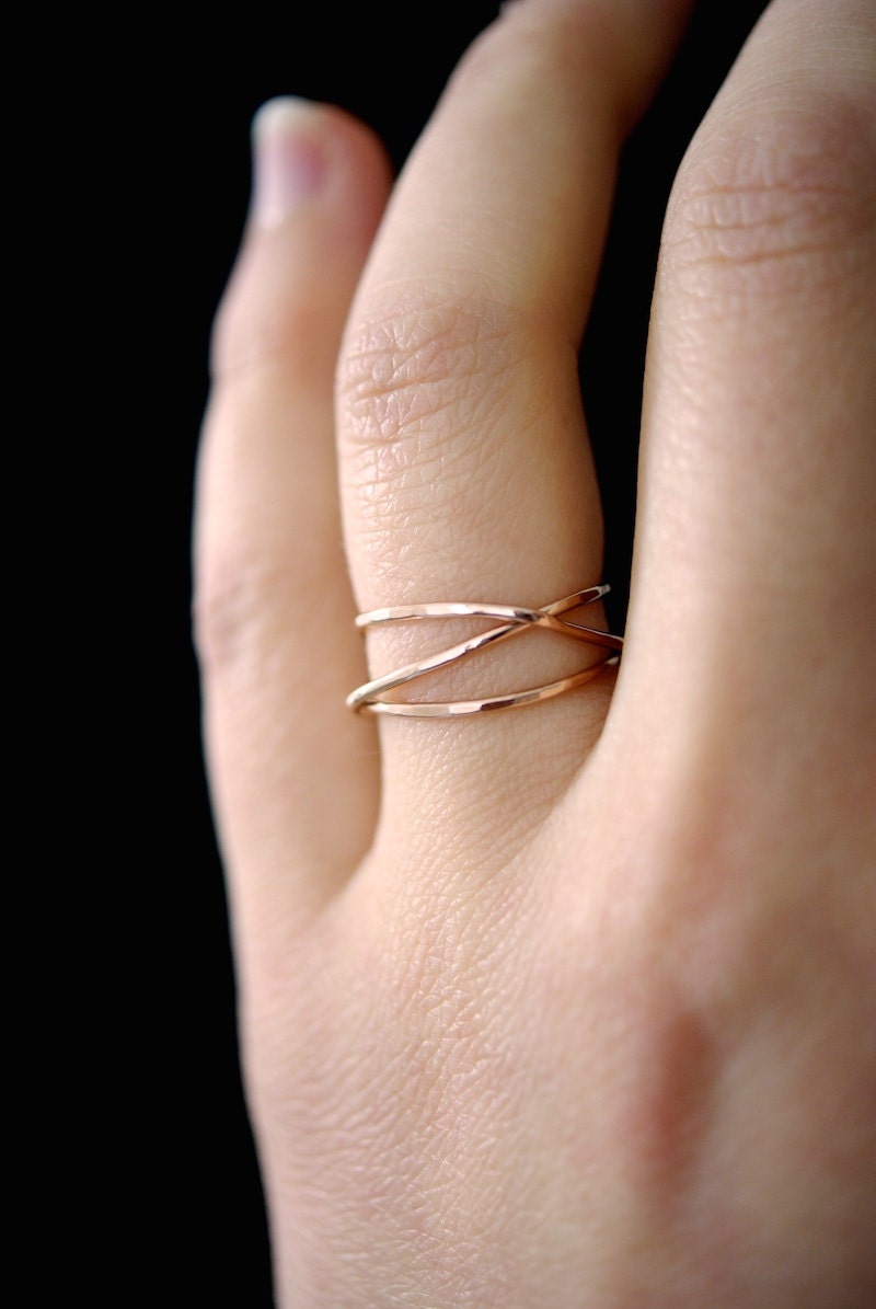 SOLID 14K Rose Gold Wraparound Ring Rose Gold Wrap Ring - Etsy