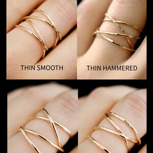 SOLID 14K GOLD Large Wrap Ring, 14k Gold Wraparound Ring, Wrapped Gold ...