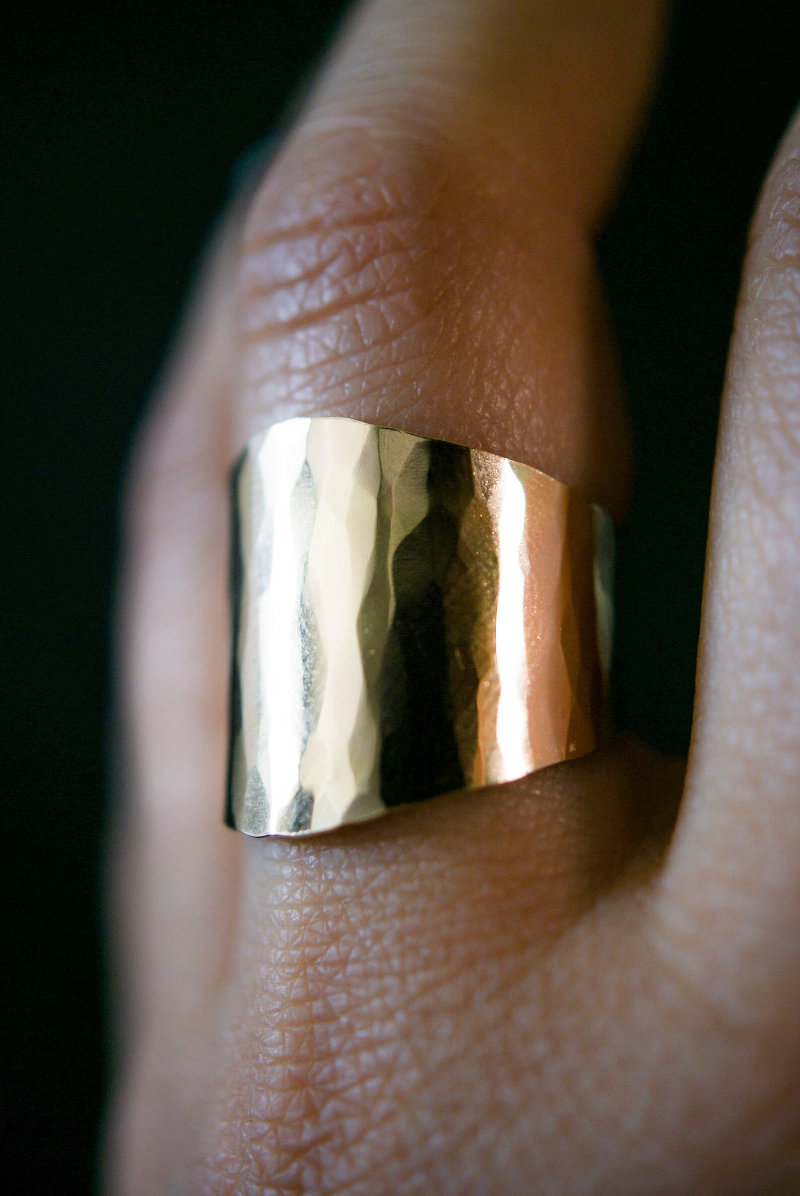 Small Rounded Shield Ring in 14K Gold Fill Hammered Gold - Etsy