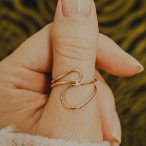 Wave Cuff Ring | 14K Gold Fill, Rose Gold, Sterling Silver ...