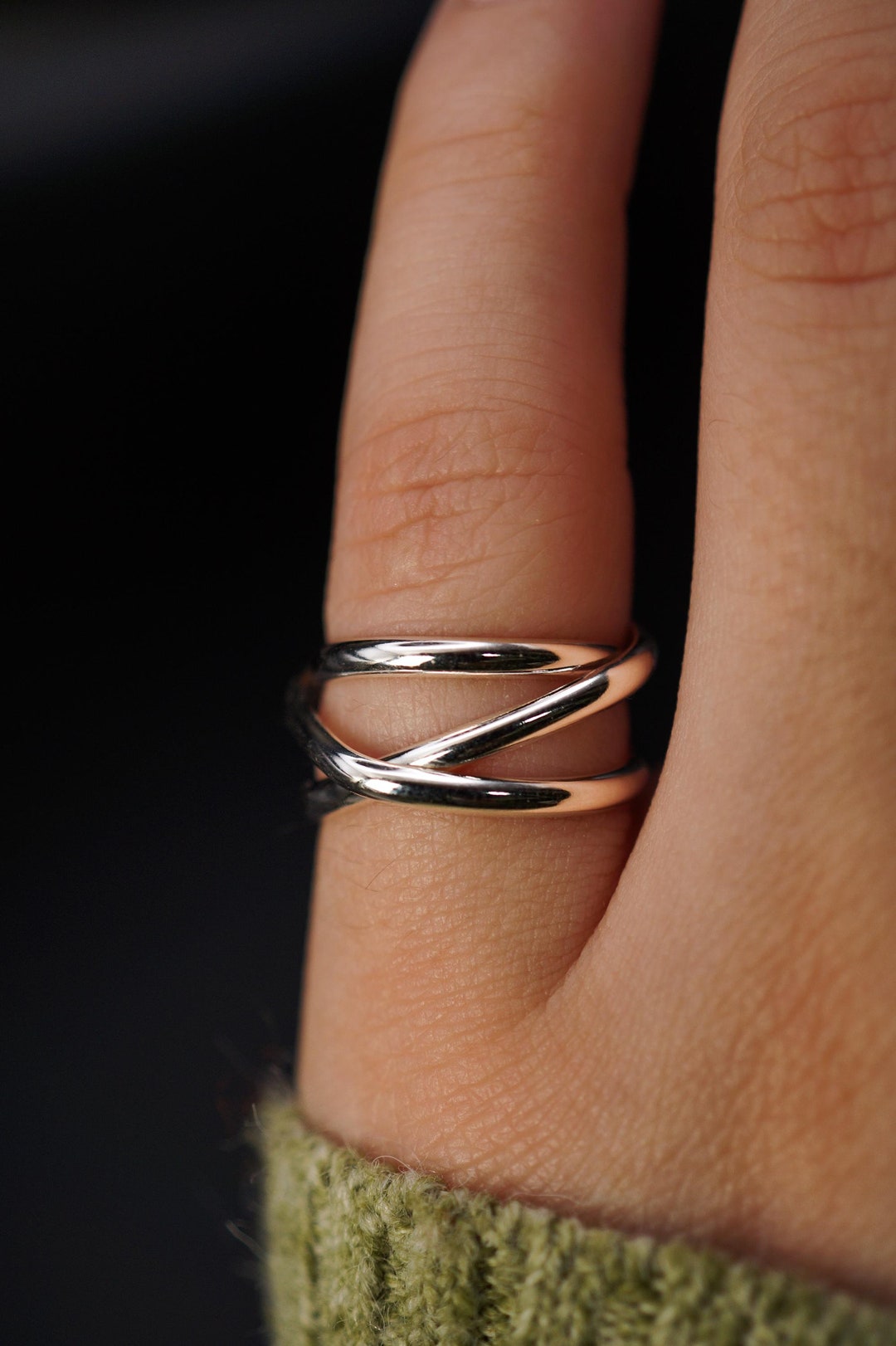 Infinity Spiral Ring, Sterling Silver, Wrap Ring, Wrapped Criss Cross ...