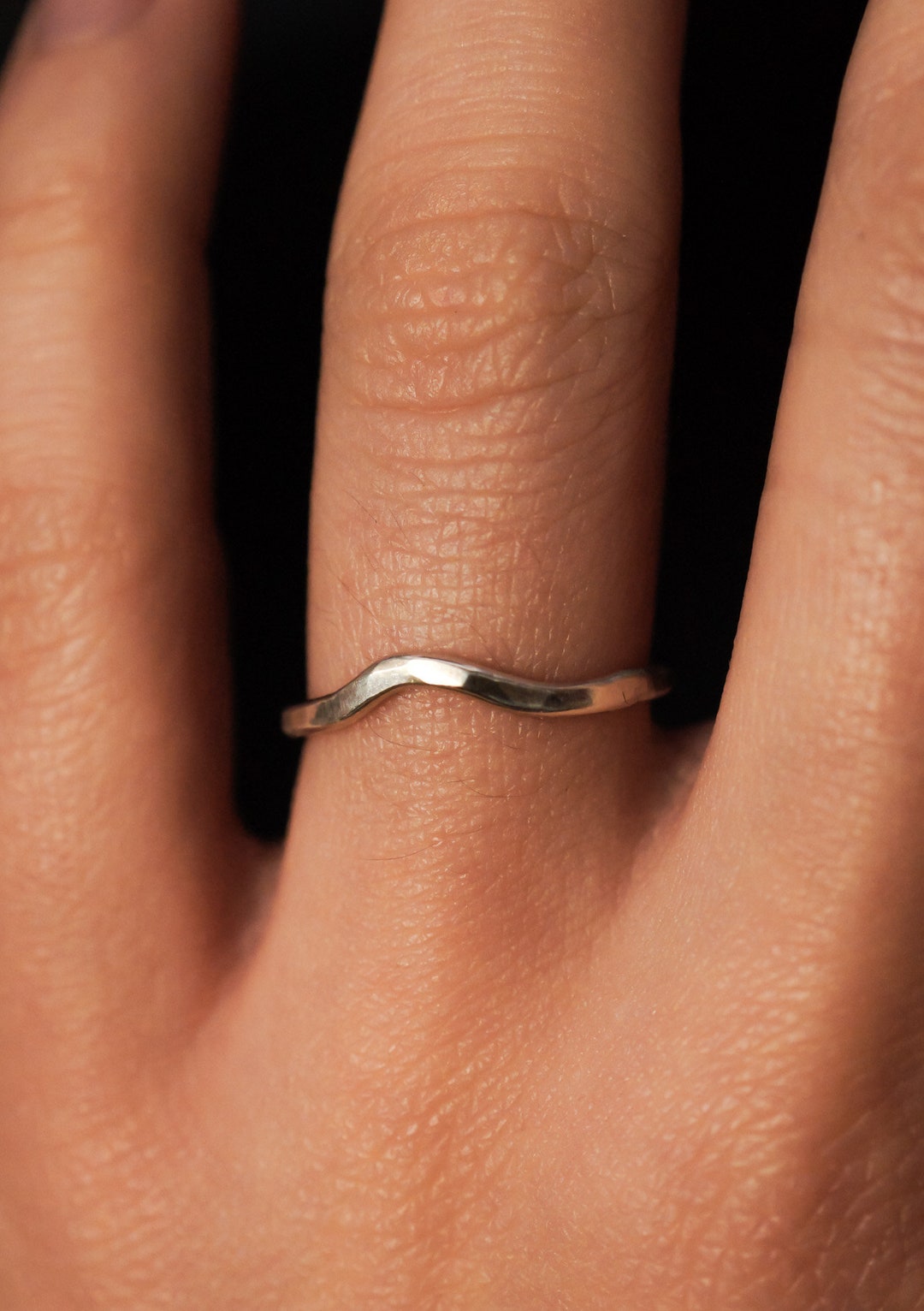 V-shape Teardrop Ring in Sterling Silver, V Ring, Chevron, Wedding ...