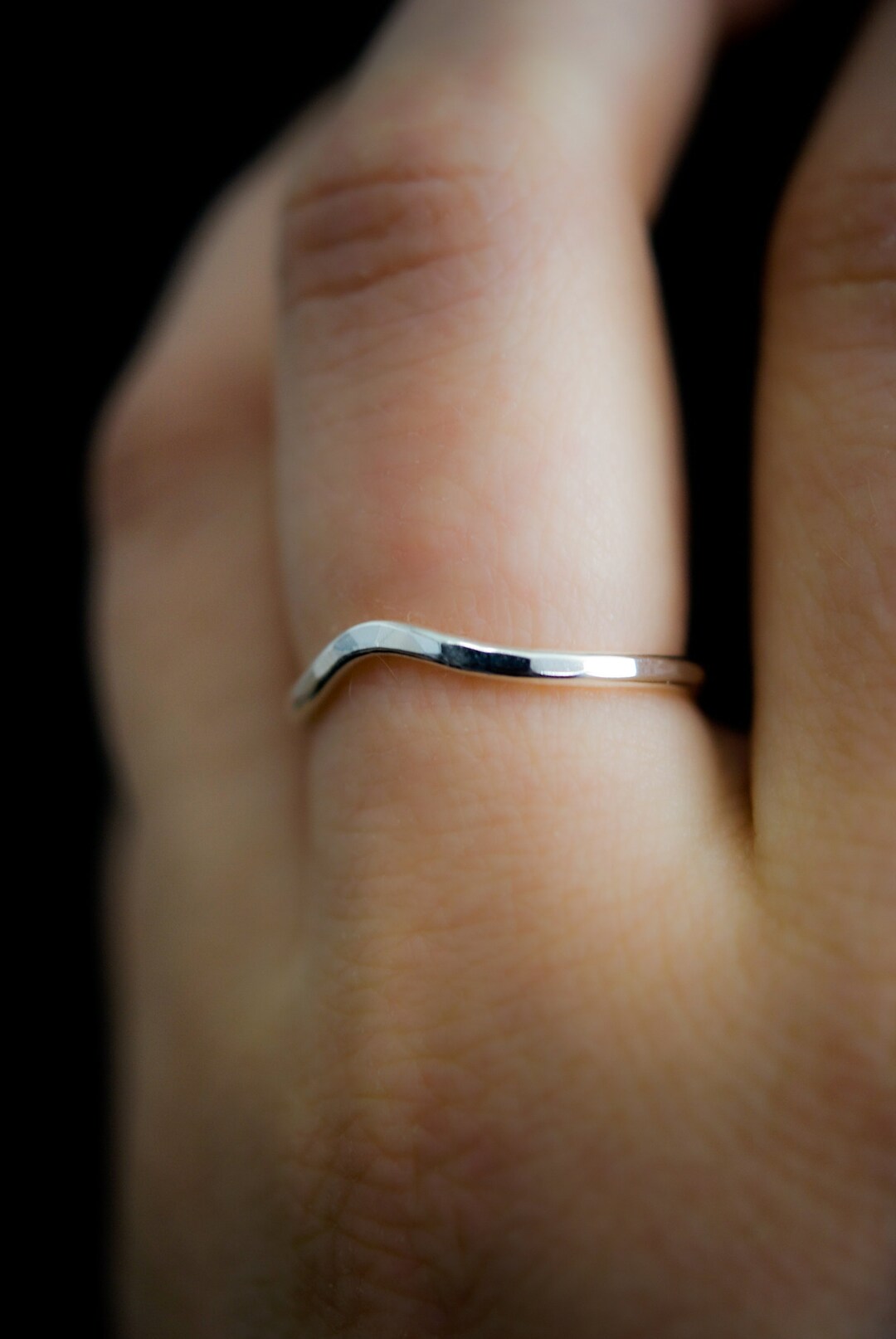 V-shape Teardrop Ring in Sterling Silver V Ring Chevron - Etsy