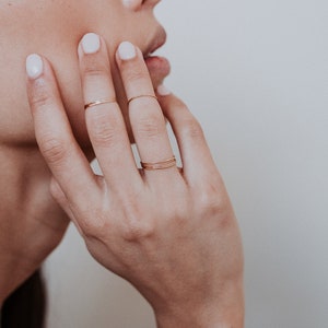 Basic Gold Hammered Stacking Rings, Ultra Thin, Medium, Thick, Extra ...