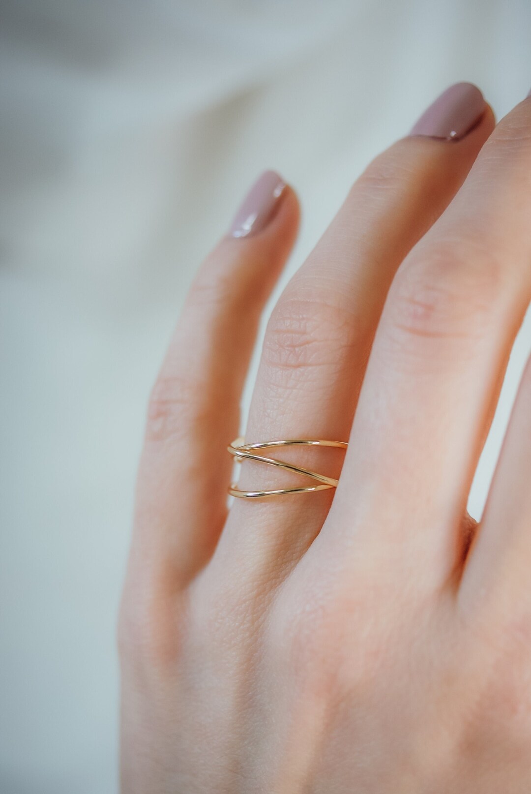 Wrap Ring in SOLID 14K Gold, Wrapped Solid Gold Ring, Wrap Around Ring ...