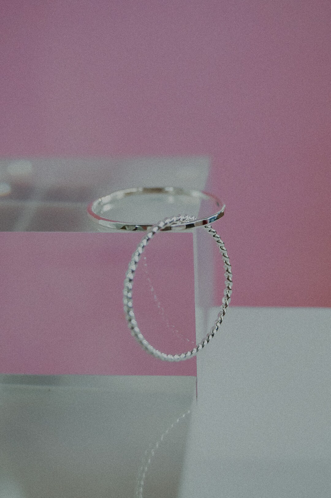 Twist Interlocking Rings in Sterling Silver, Set of 2 Bands, Anxiety ...