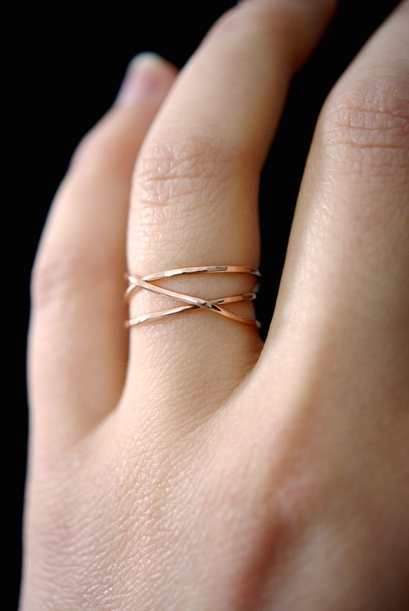 SOLID 14K Rose Gold Wraparound Ring Rose Gold Wrap Ring - Etsy