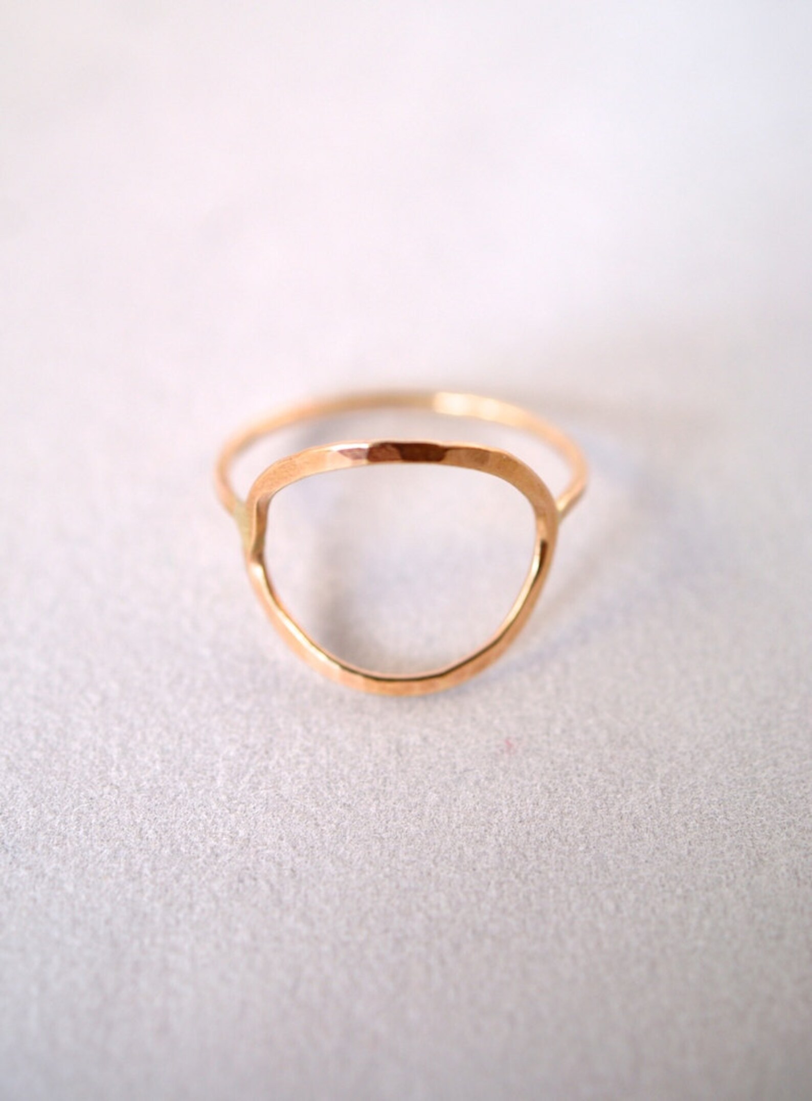 SOLID 14K Gold Thin Circle ring gold circle ring delicate | Etsy